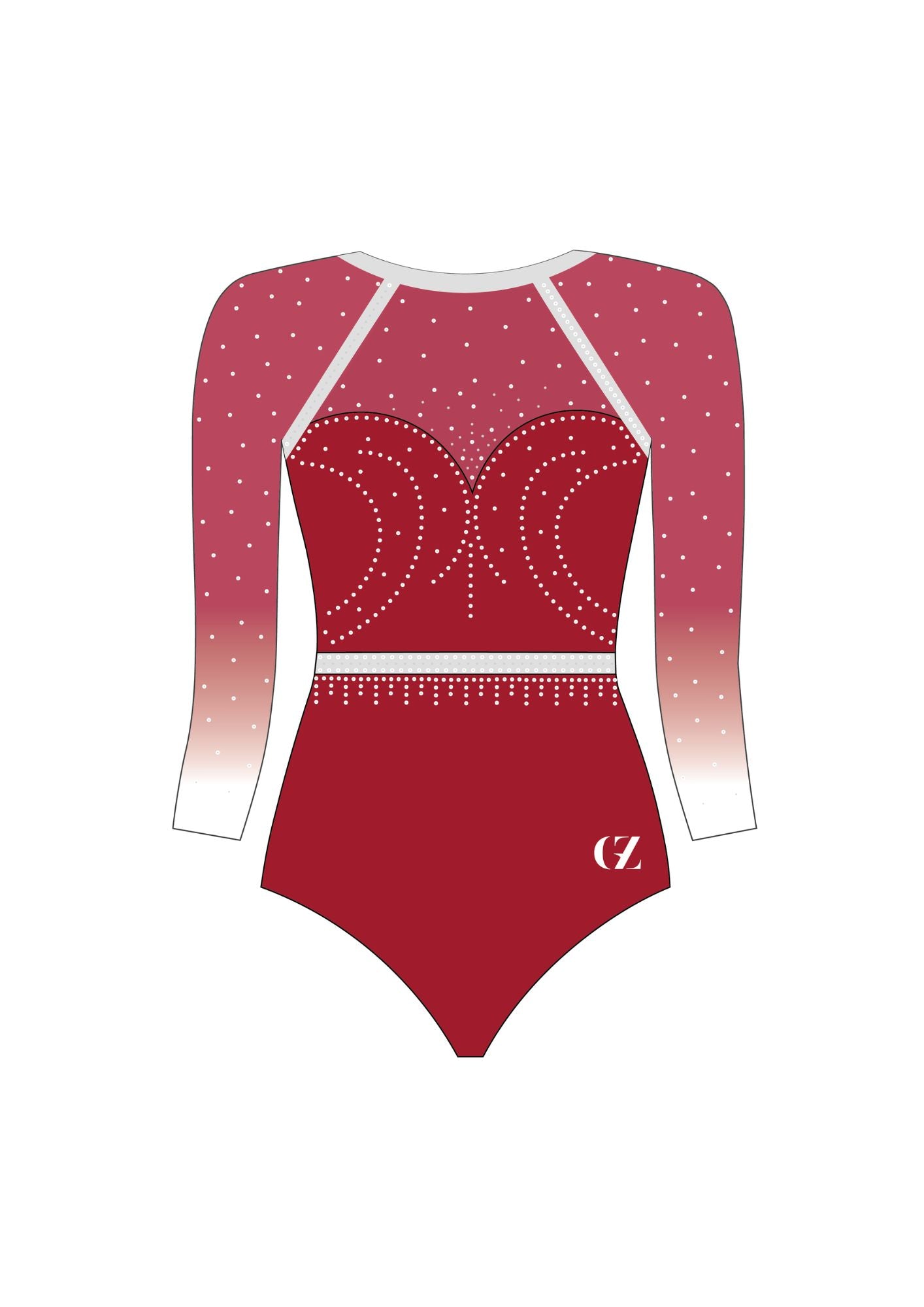 Luana Red & White Ombre Gymnastics Leotard | GYMZANA – Gymzana